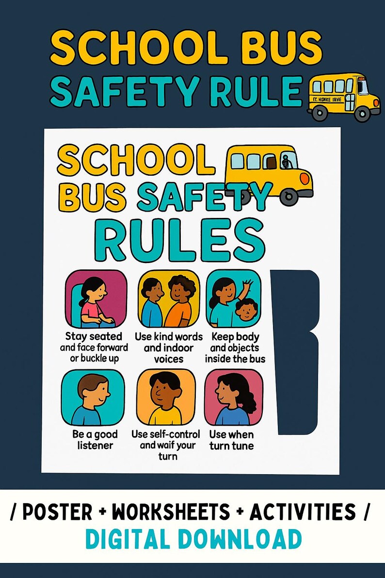 School Bus Safety Rules Poster & Activities | Digital Classroom ...