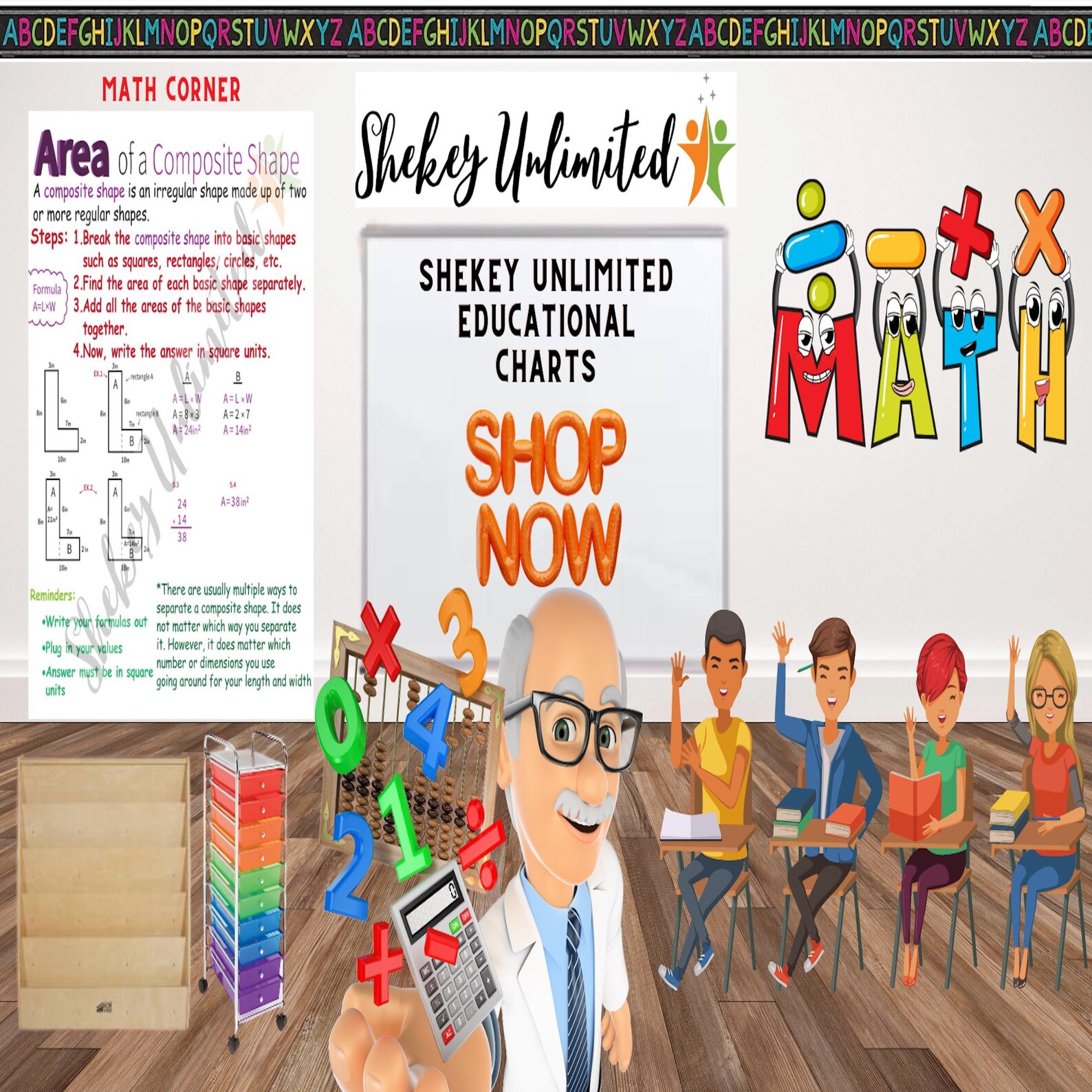 Composite Shapes Area Anchor Chart, Irregular Figures Math Poster - Etsy