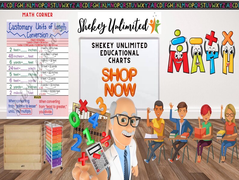 Customary Units of Length Anchor Chart With Lamination, Educational ...