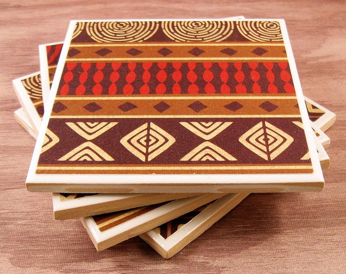 Tile Coasters African Print - Etsy