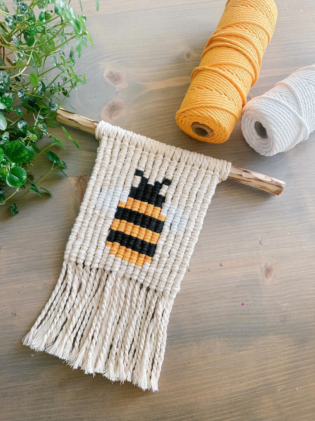 Bee Macrame, Pixel Macrame, Summer, Cute, Bee, House Decor, Handmade ...