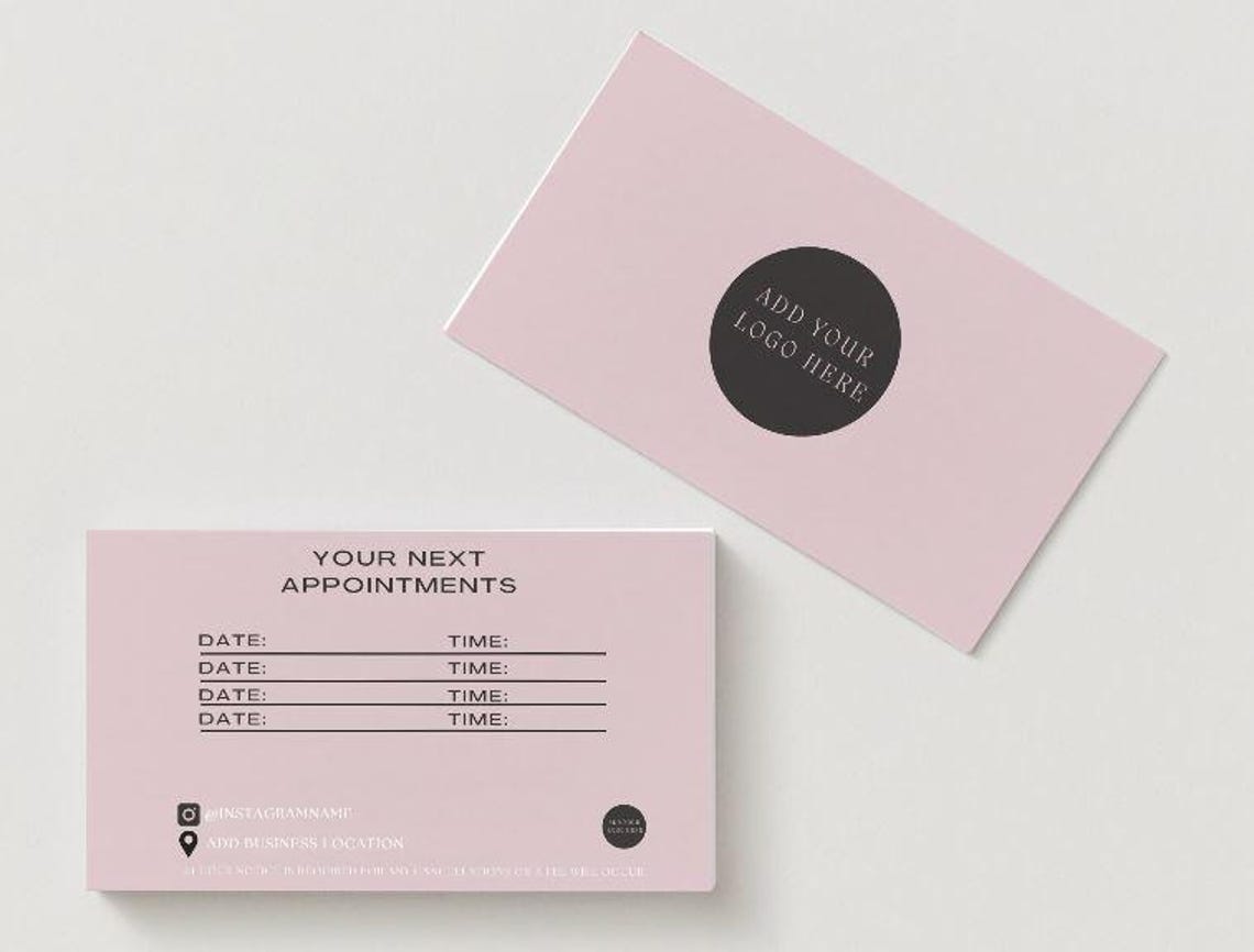 Appointment Reminder Card Template - Etsy