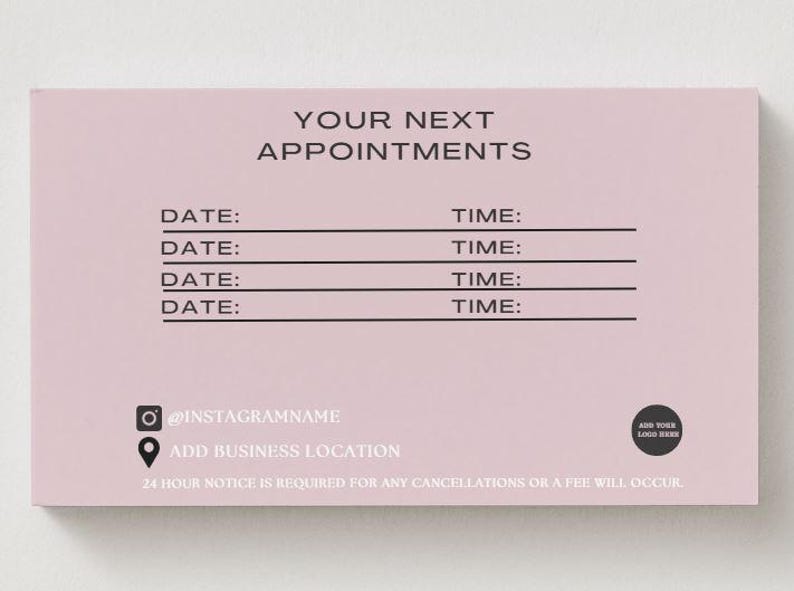 Appointment Reminder Card Template - Etsy