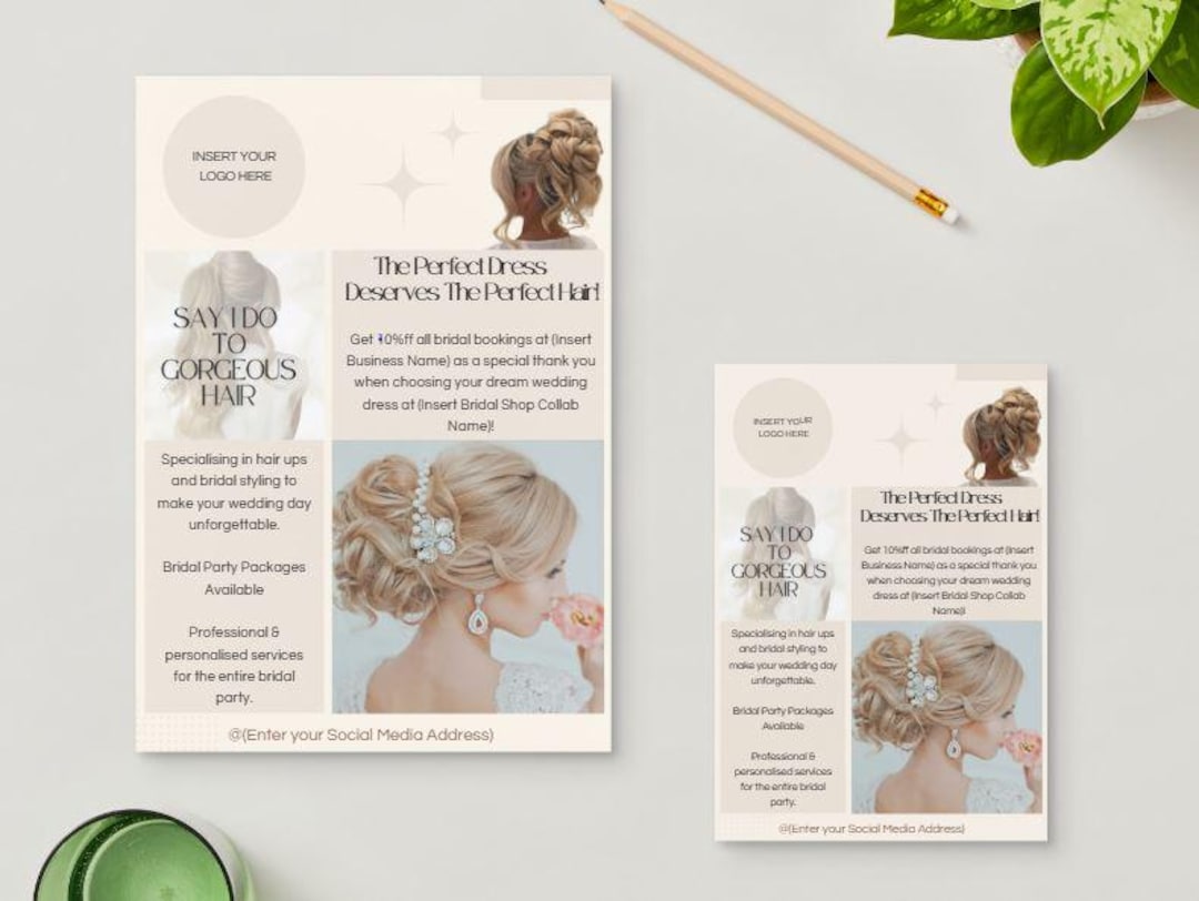 Bridal Hairstyling Collab Flyer Template - Etsy