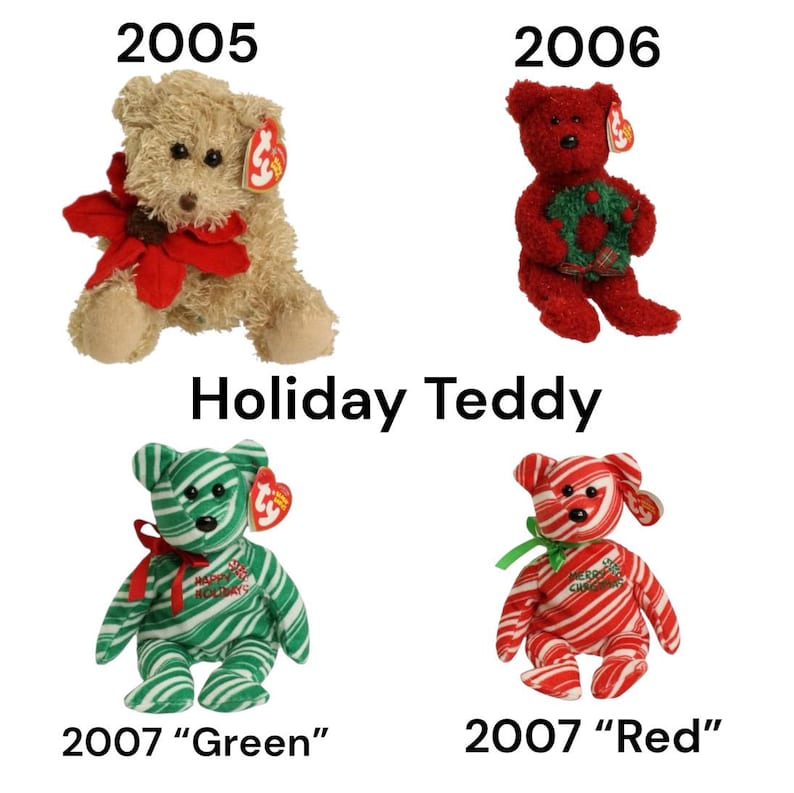 Ty Beanie Babies Holiday Teddy Hairy Halo Halo 2 Hamlet Hannah Japan ...