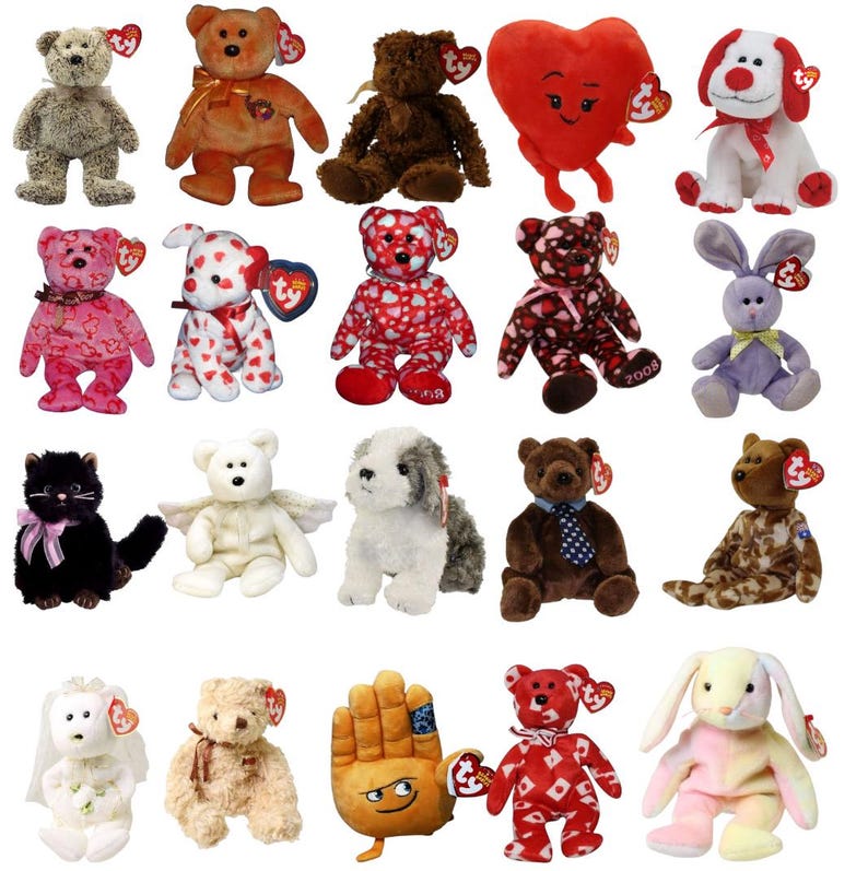 Ty Beanie Babies Harry Harvester Hawthorne Heart Emoji Heartbeat ...