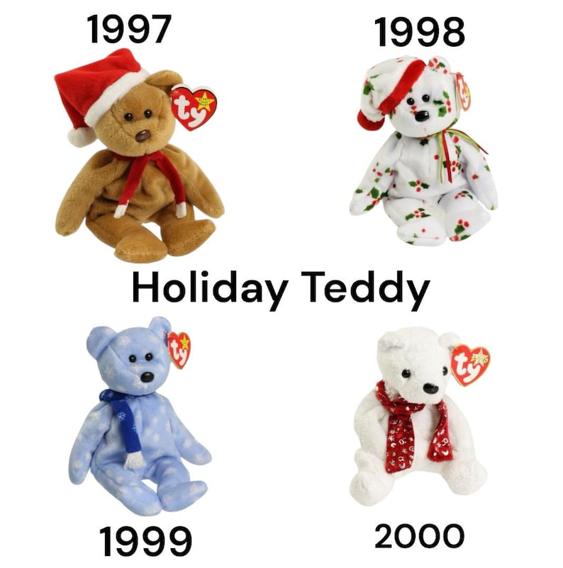 Ty Beanie Babies Holiday Teddy Hairy Halo Halo 2 Hamlet Hannah Japan ...