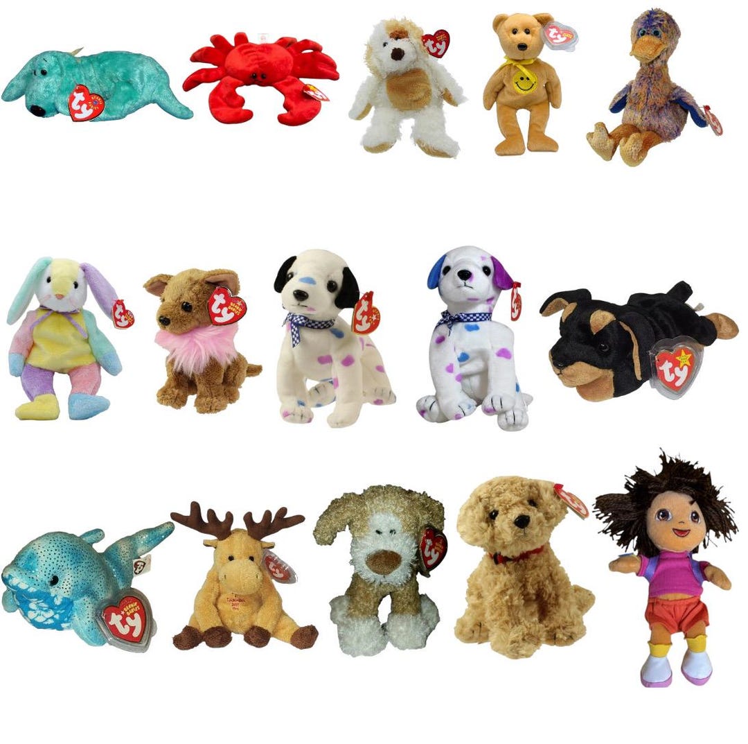 Ty Beanie Babies Diddley Digger Diggs Dimples Dinky Dippy Divalectable ...