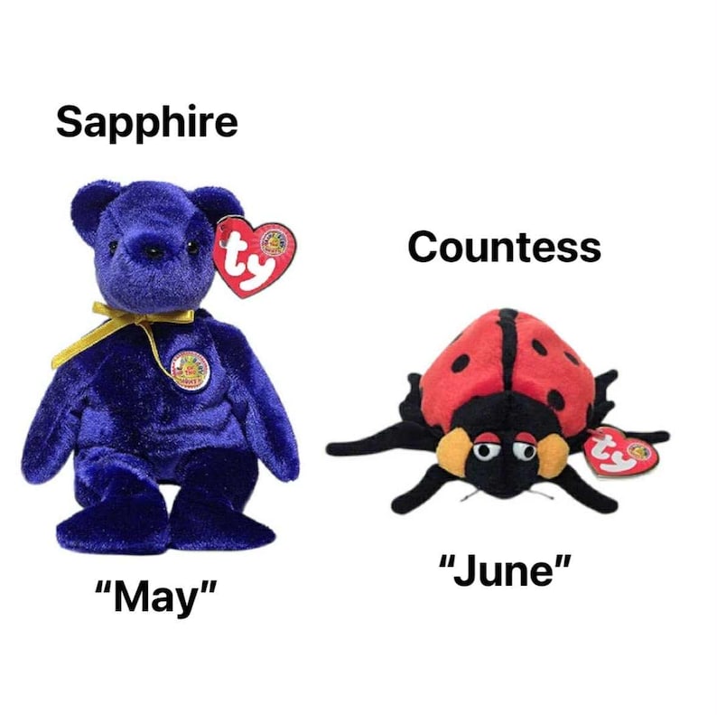 Ty Beanie Babies BBOM “year 2004” MWMT Jersey Heartthrob Peepers Thank ...