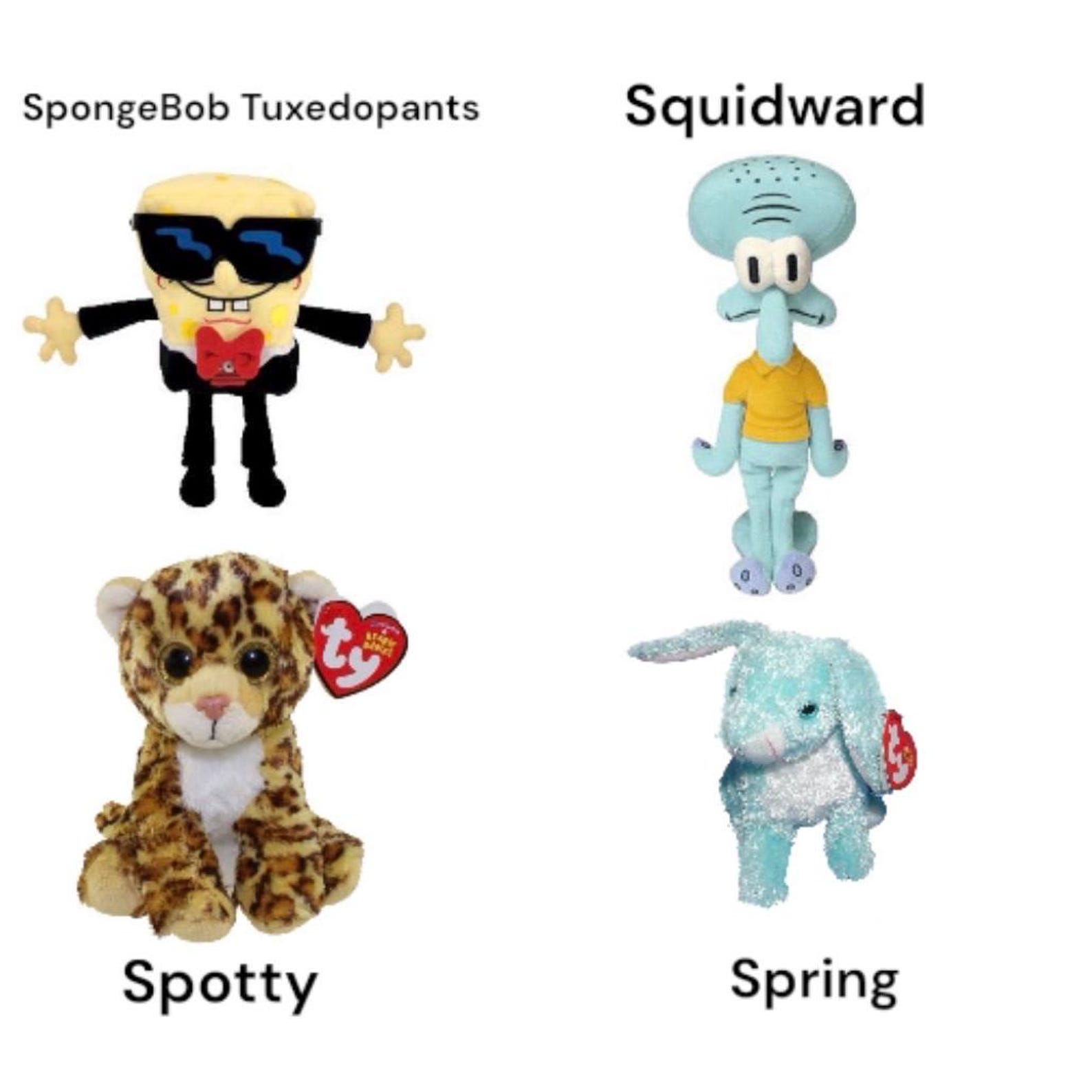 Ty Beanie Babies Spongebob Frankenstein Jollyelf Pinkpants QB ...