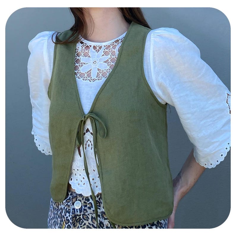 Basic Vest Sewing Pattern Tie-up Front - Etsy