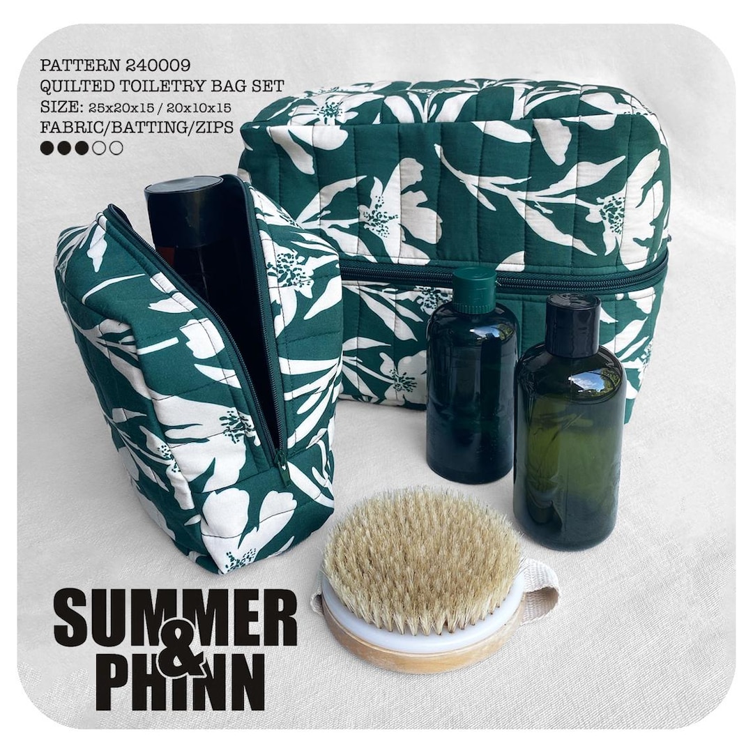 Quilted Toiletry Bag Set - Sewing Pattern - Etsy