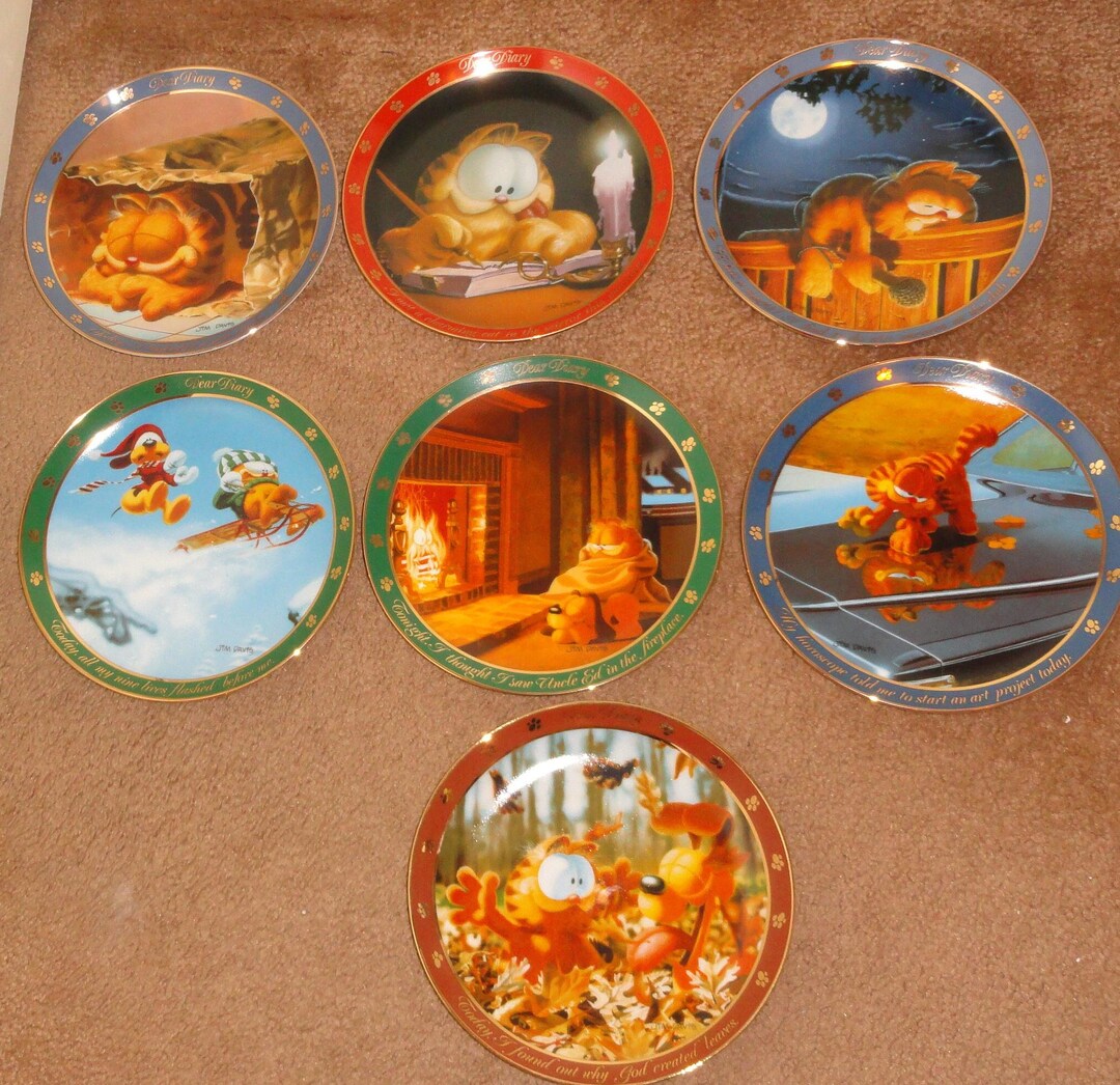 Set of 7 Garfield Collector's Plates by the Danbury Mint 8" Diameter - Etsy
