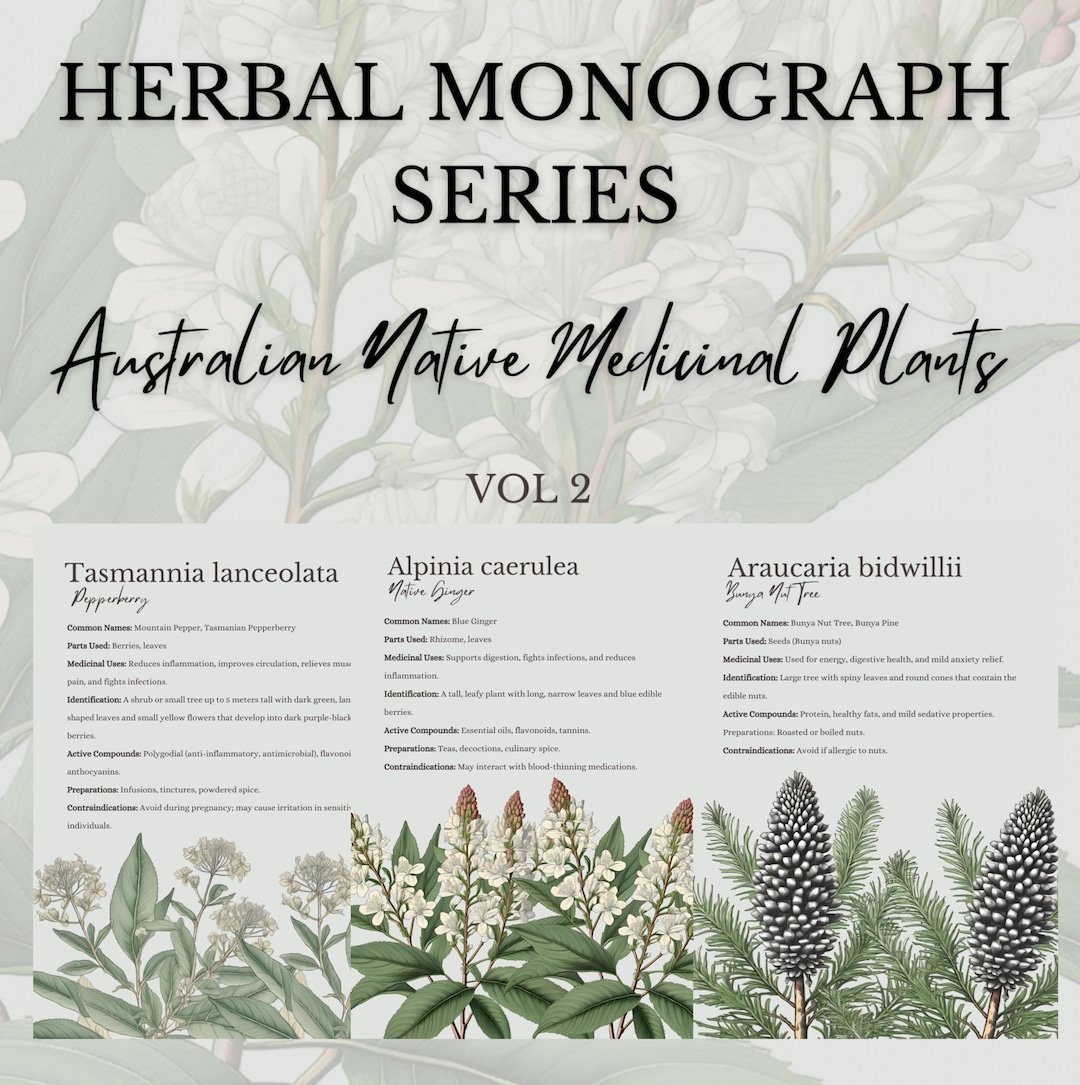 HERBAL MONOGRAPH SERIES: Australian Native Medicinal Plants (vol 2) - Etsy