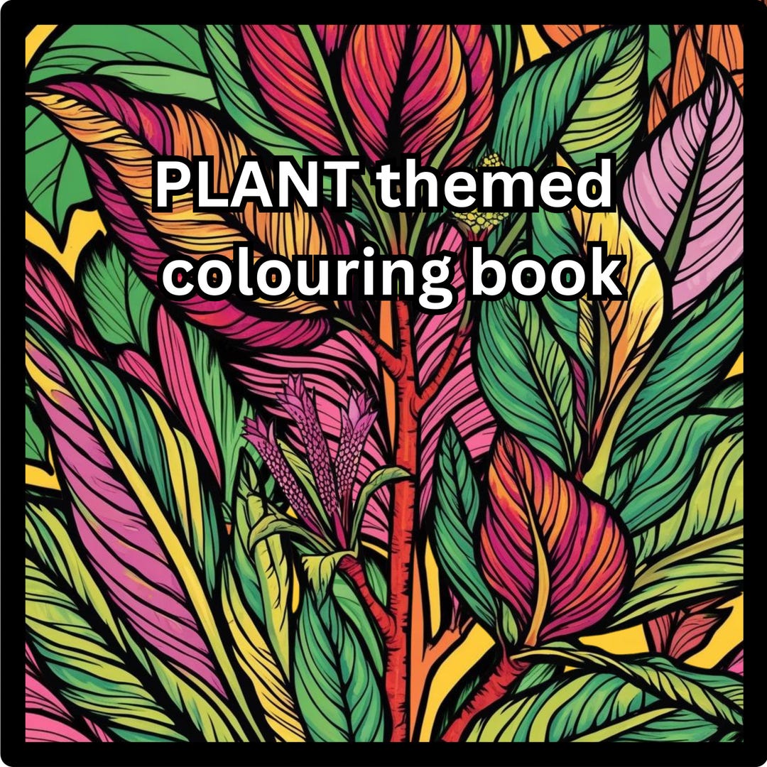PLANT Themed Coloring Book - Etsy