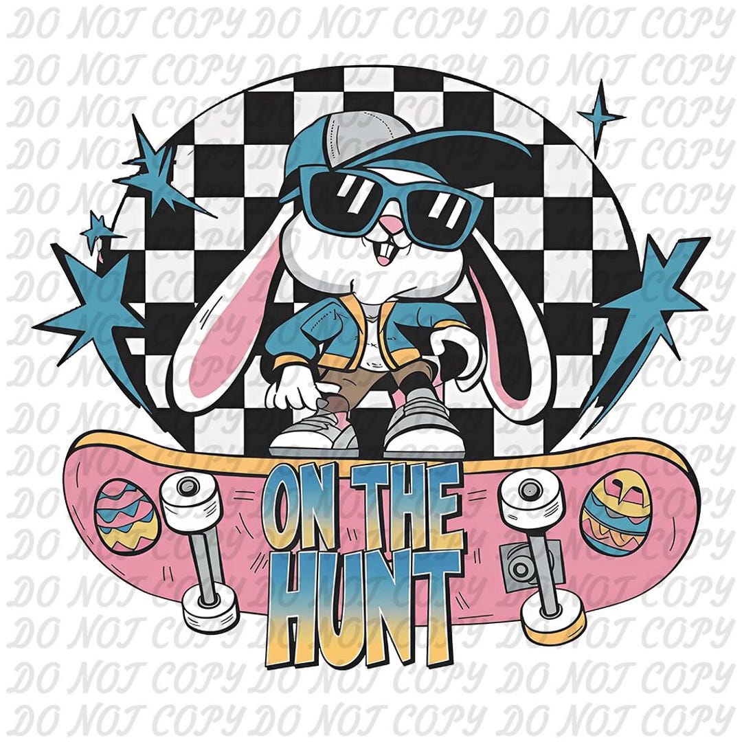 On the Hunt Easter Png, Kids Boy Easter Skateboard Egg Png - Etsy