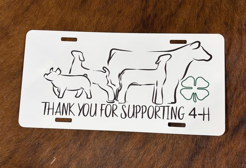 4-H Thank You License Plate - Etsy