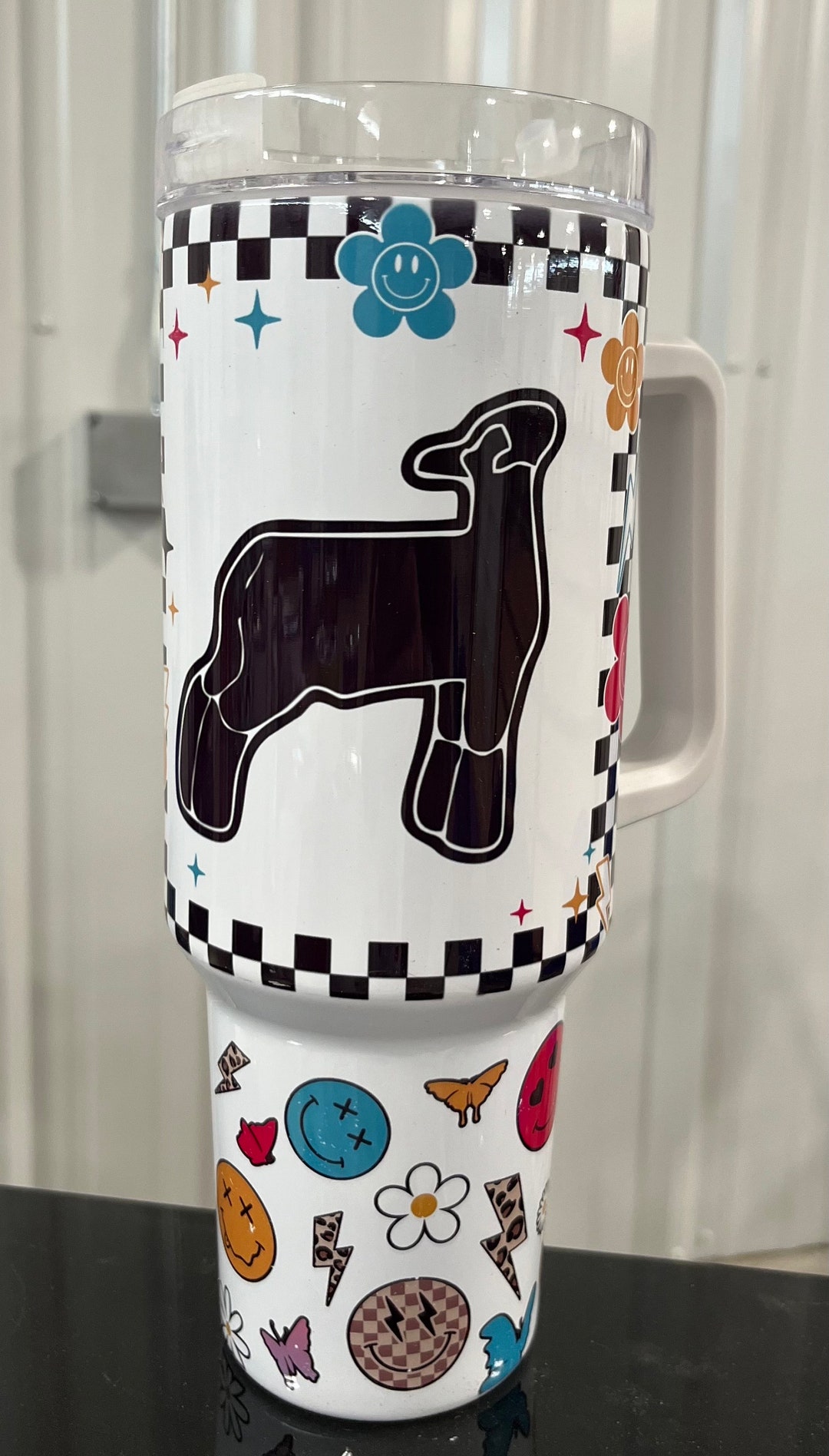 40oz Show Lamb Smiley Tumbler - Etsy