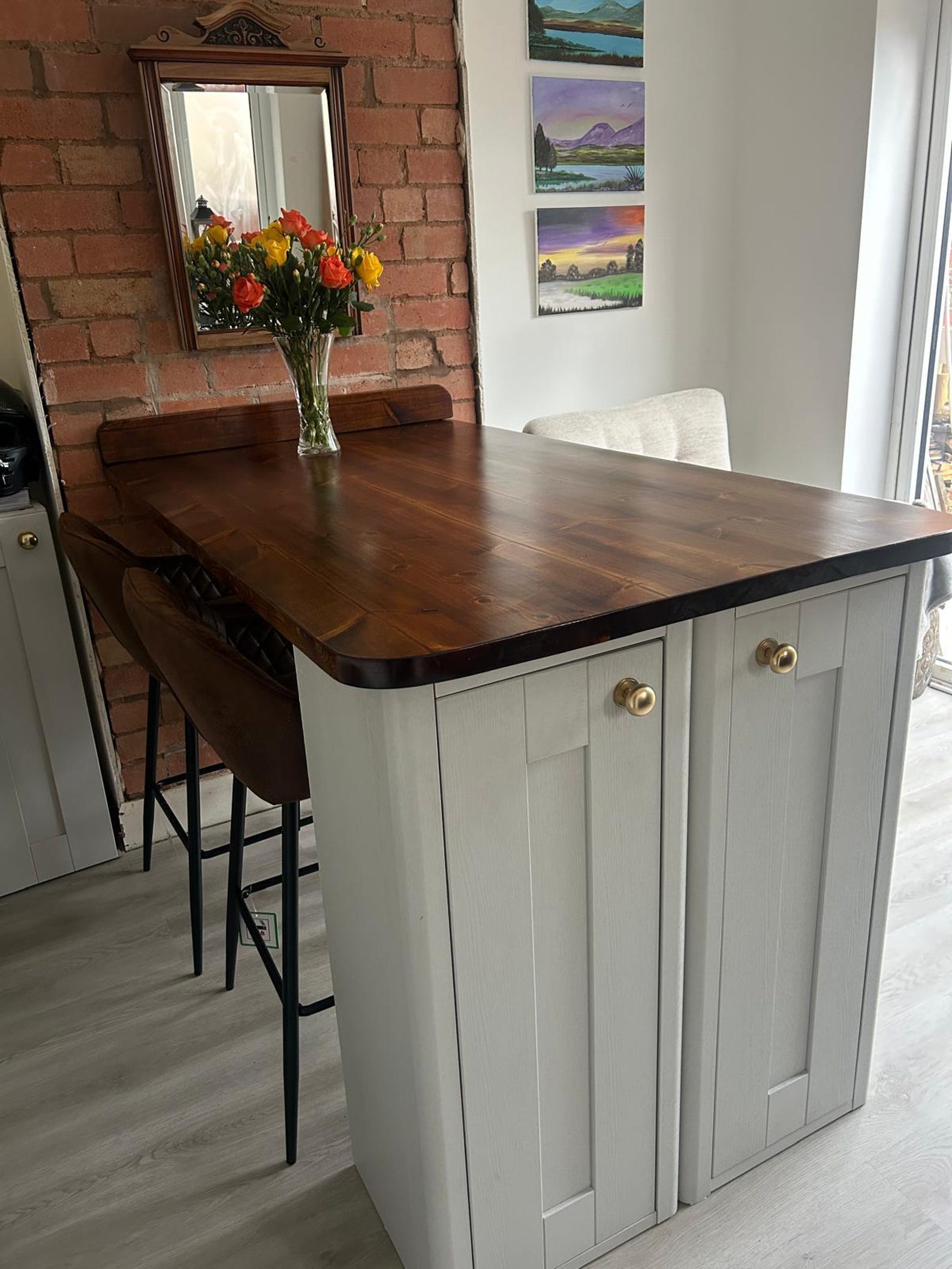 Handmade Solid Table Top – Rustic Industrial Kitchen Island Counter ...