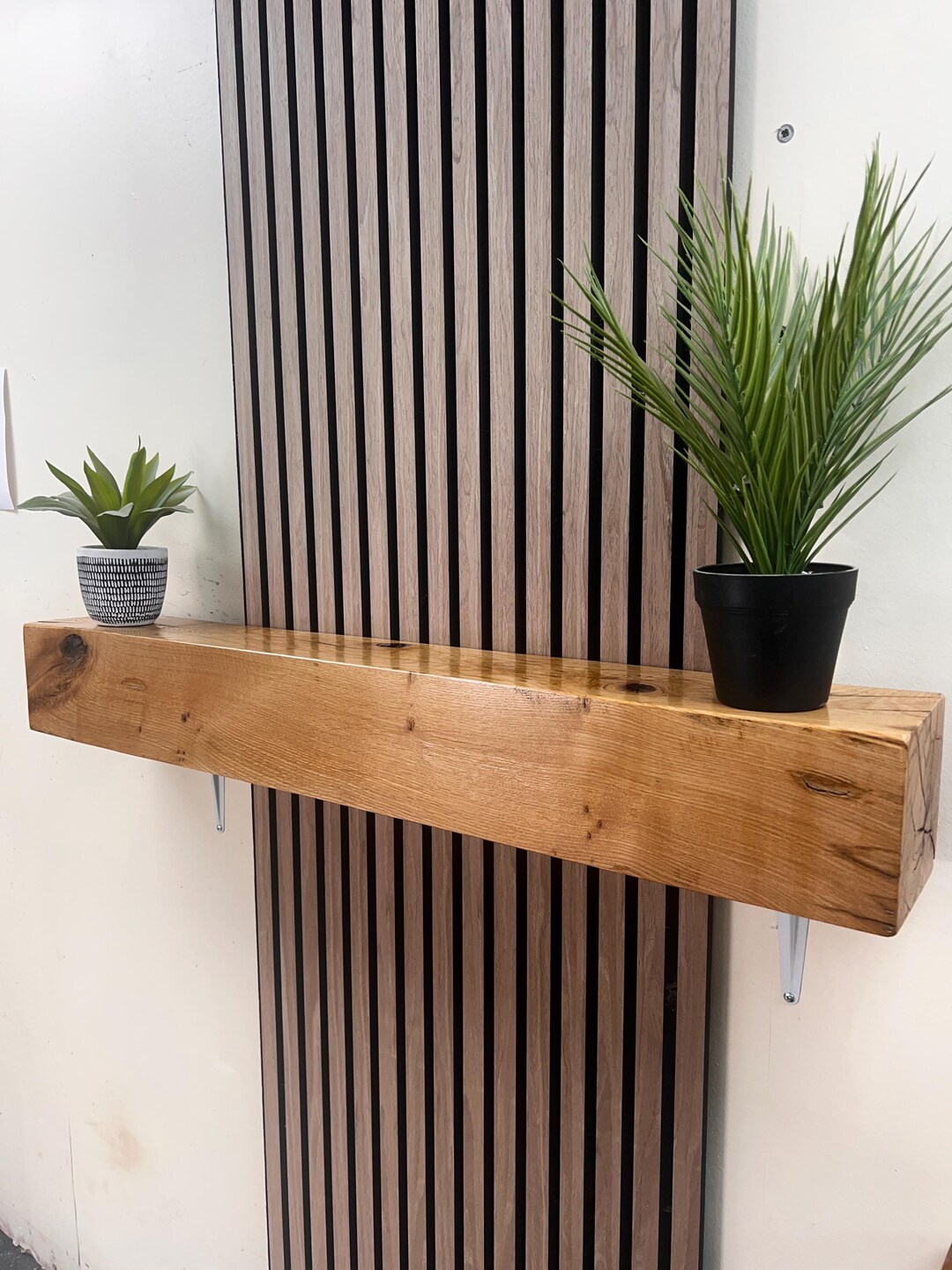 Solid Oak Fireplace Beam Mantel, Rustic Wooden Lintel, Free Fixings ...