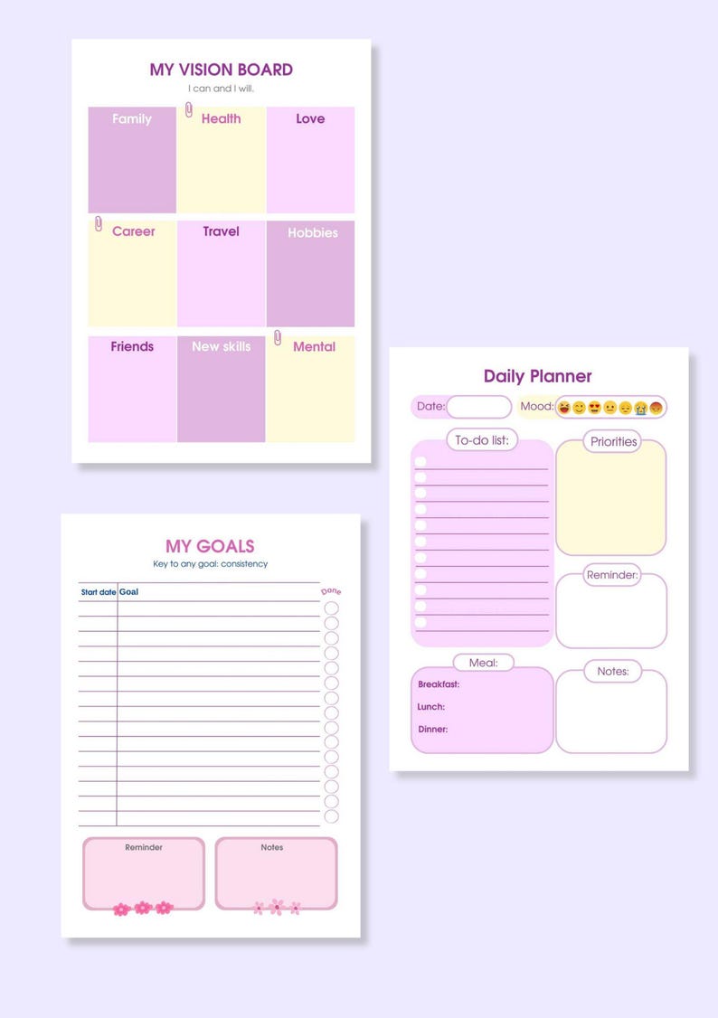 Cute Aesthetic Daily Planner Stay Organized & Inspired - Etsy