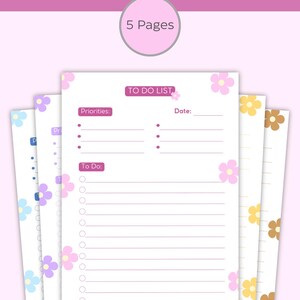 Floral to Do List Printable, Cute Daily Task List Template, PDF, A4,A5 ...