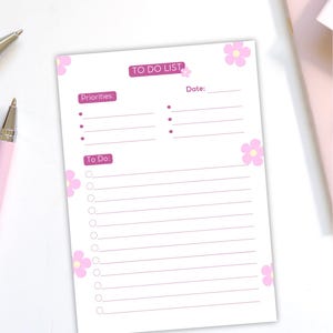 Floral to Do List Printable, Cute Daily Task List Template, PDF, A4,A5 ...