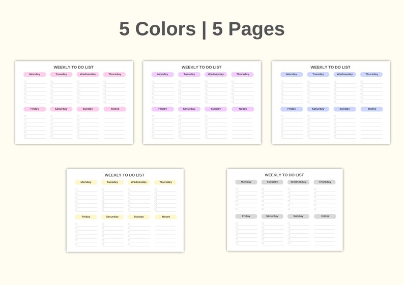 Weekly Planner Printable PDF | To-do List & Schedule Template | Weekly ...