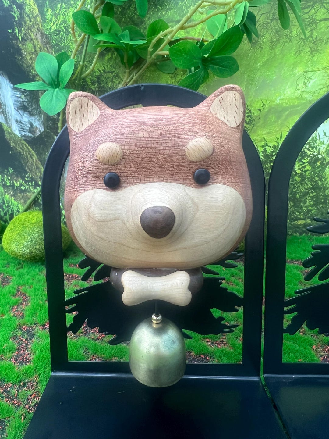 Cute Puppy Doorbell, Simple Wooden Brass Wind Chime for Entry ...