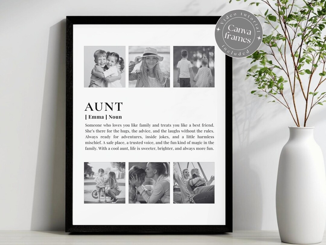 Personalized Aunt Definition Print • Canva Template • Definition Photo ...