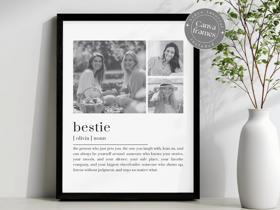 Personalized Bestie Definition Photo Print • Canva Template • Best ...