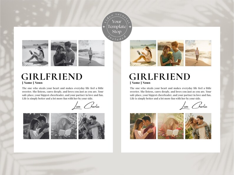 Personalized Girlfriend Definition Photo Print • Canva Template ...