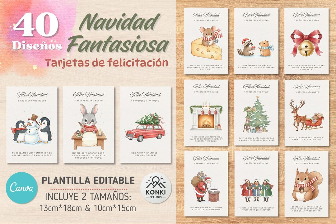 Tarjetas De Navidad (christmas Card in Spanish) | 40 Diseños ...