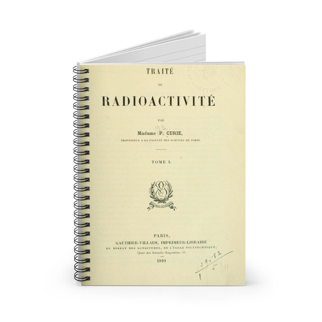 Marie Curie Radioactivity Paper Spiral Notebook - Etsy UK