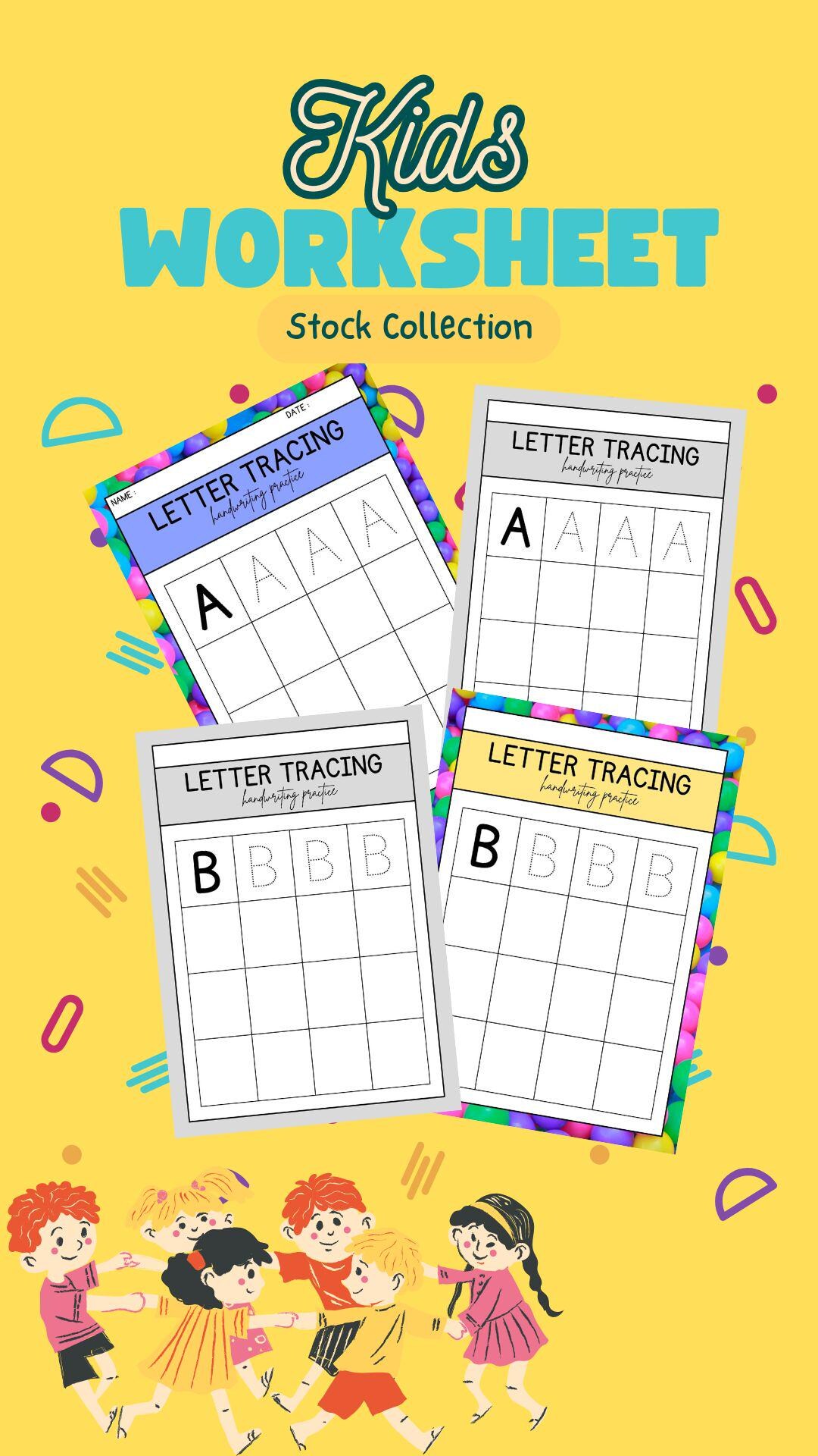 KIDS WORKSHEET - Colorful Uppercase Alphabet Tracing - Etsy
