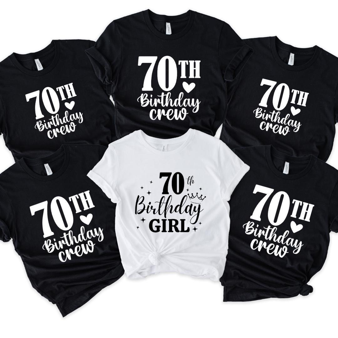 70th Birthday Crew T-shirts, 70th Birthday Shirt, Birthday Party Tshirt ...