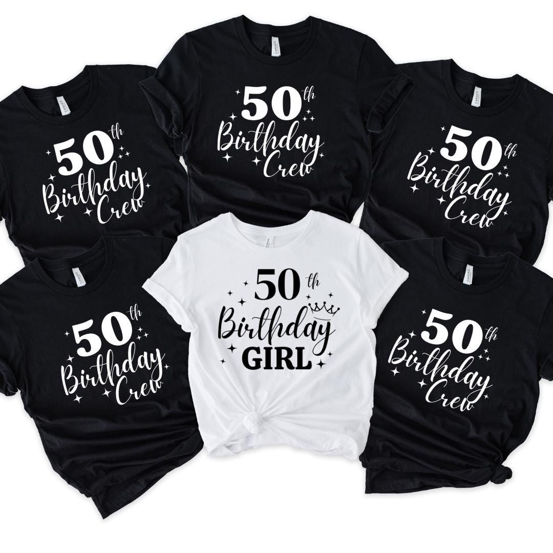 50th Birthday Crew T-shirts, 50th Birthday Shirt, Birthday Party Tshirt ...