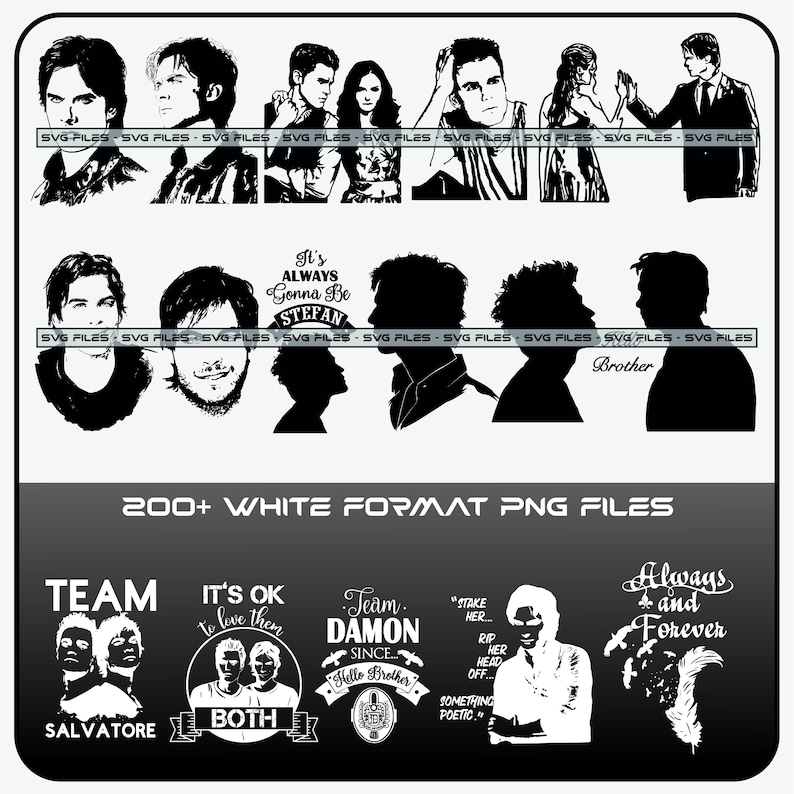 Vampire Diaries SVG Bundle: Mystic Falls, Elena, Damon, Stefan (digital ...
