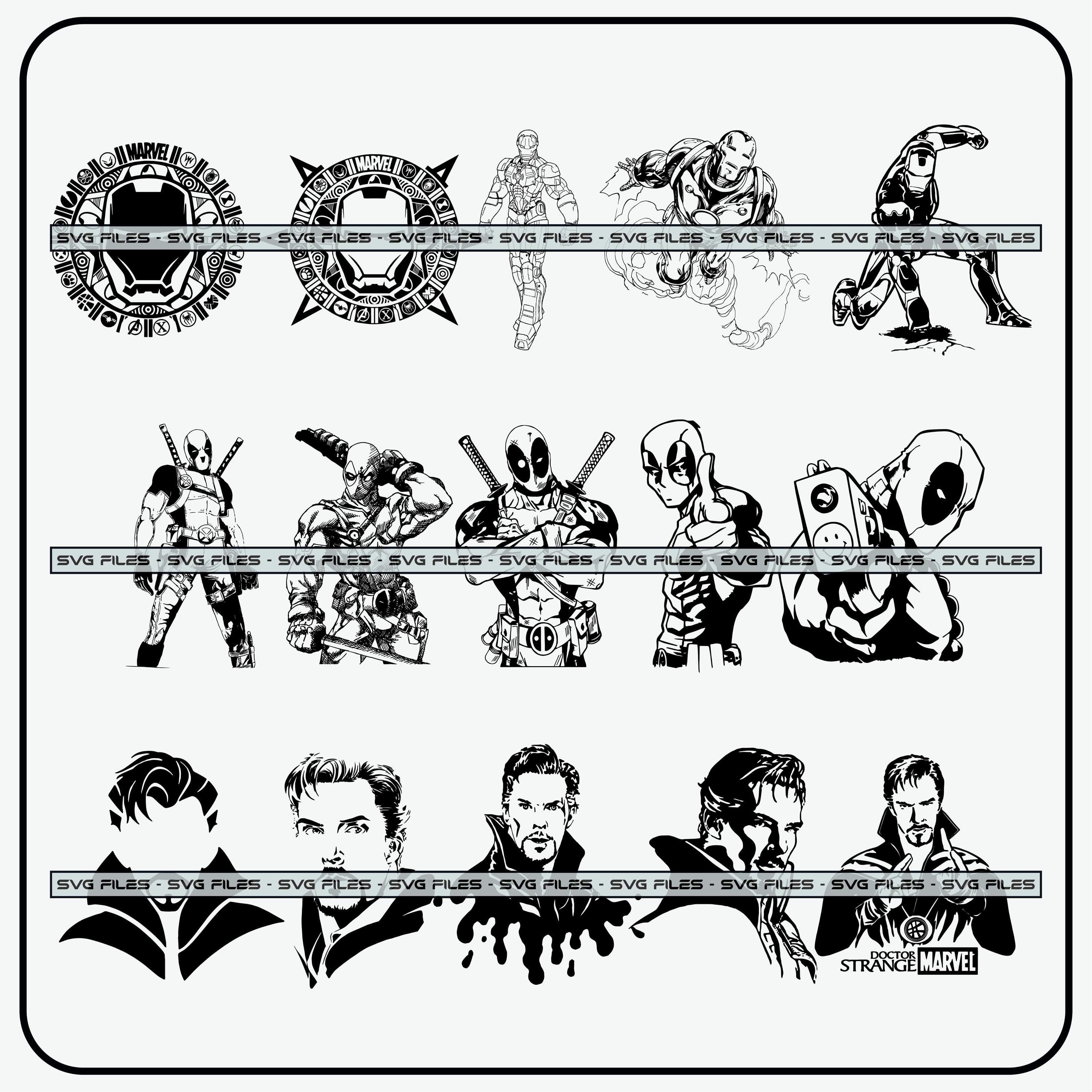 190+ Avengers Superhero SVG Bundle | Marvel Heroes, Comics Logos Cut ...