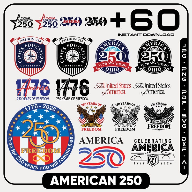 America 250 SVG Bundle – Patriotic 4th of July Designs (digital ...