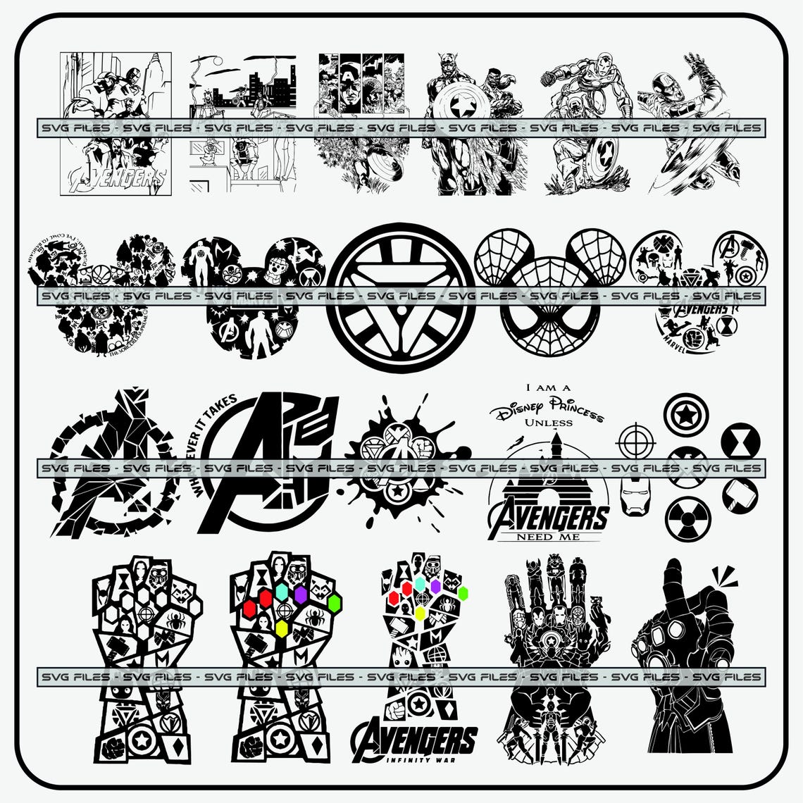 190+ Avengers Superhero SVG Bundle | Marvel Heroes, Comics Logos Cut ...