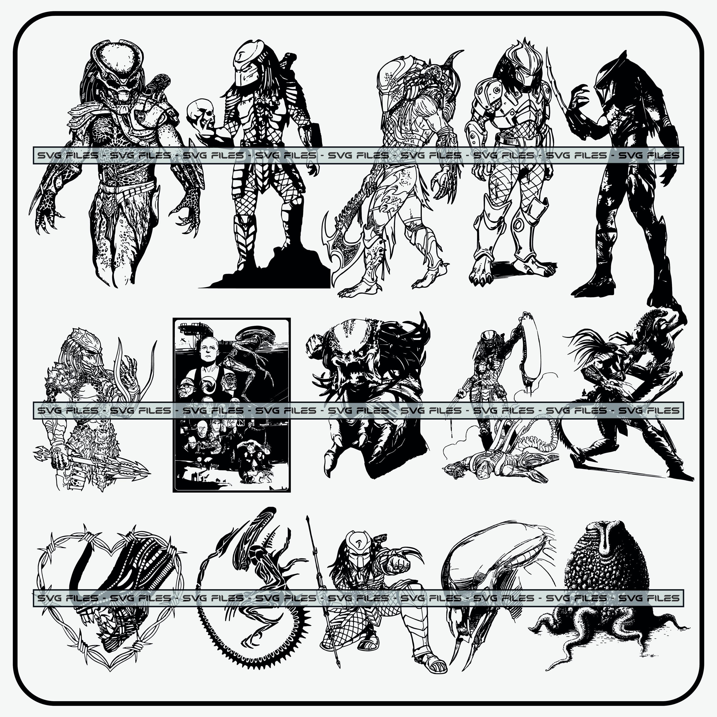 Alien Vs Predator SVG Bundle: Sci-fi Horror Icons (digital Download) - Etsy