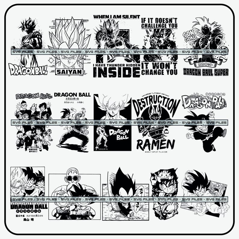 Dragon Ball Z SVG Pack – 190+ Anime Designs for Cricut & Silhouette - Etsy