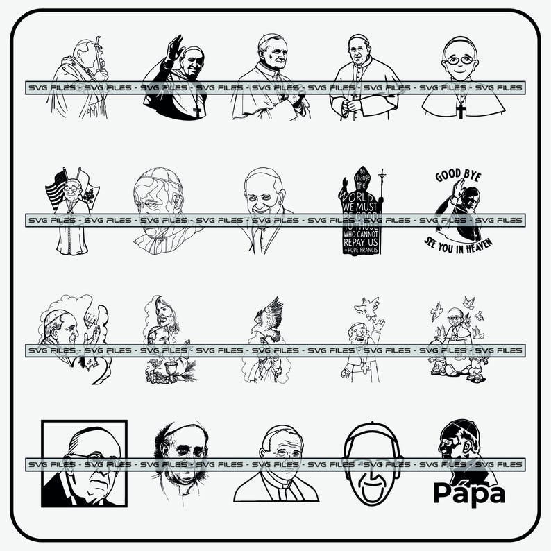 Pope Francis SVG Bundle – Catholic Quotes, Portraits & Christian Art - Etsy