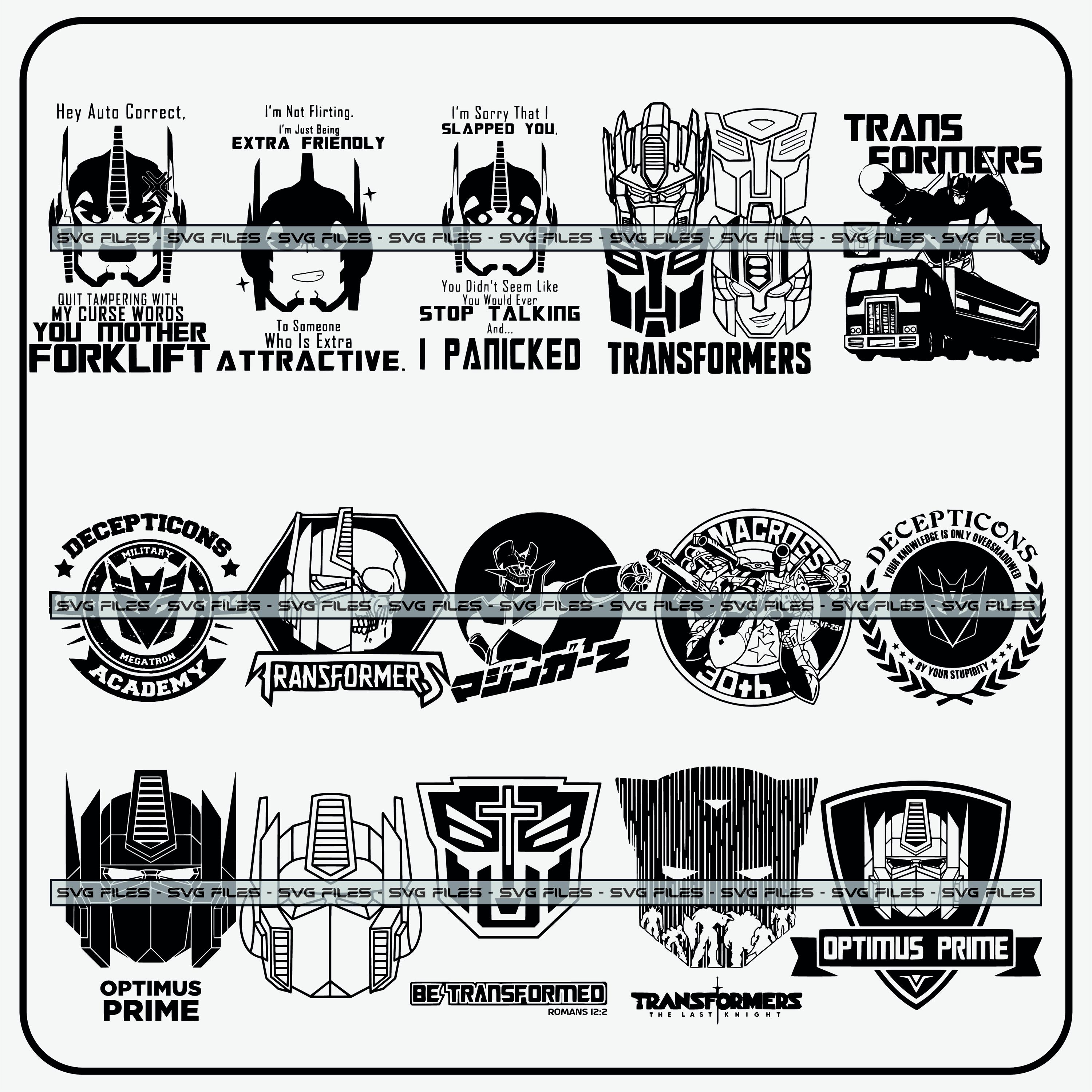 Transformers SVG Pack | 150+ Icons of Optimus Prime, Autobots ...