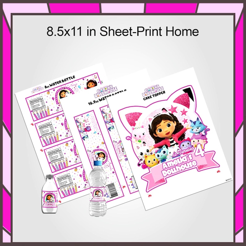 Gabby’s Dollhouse Birthday Decor – Printable Girl Party Kit | Editable ...