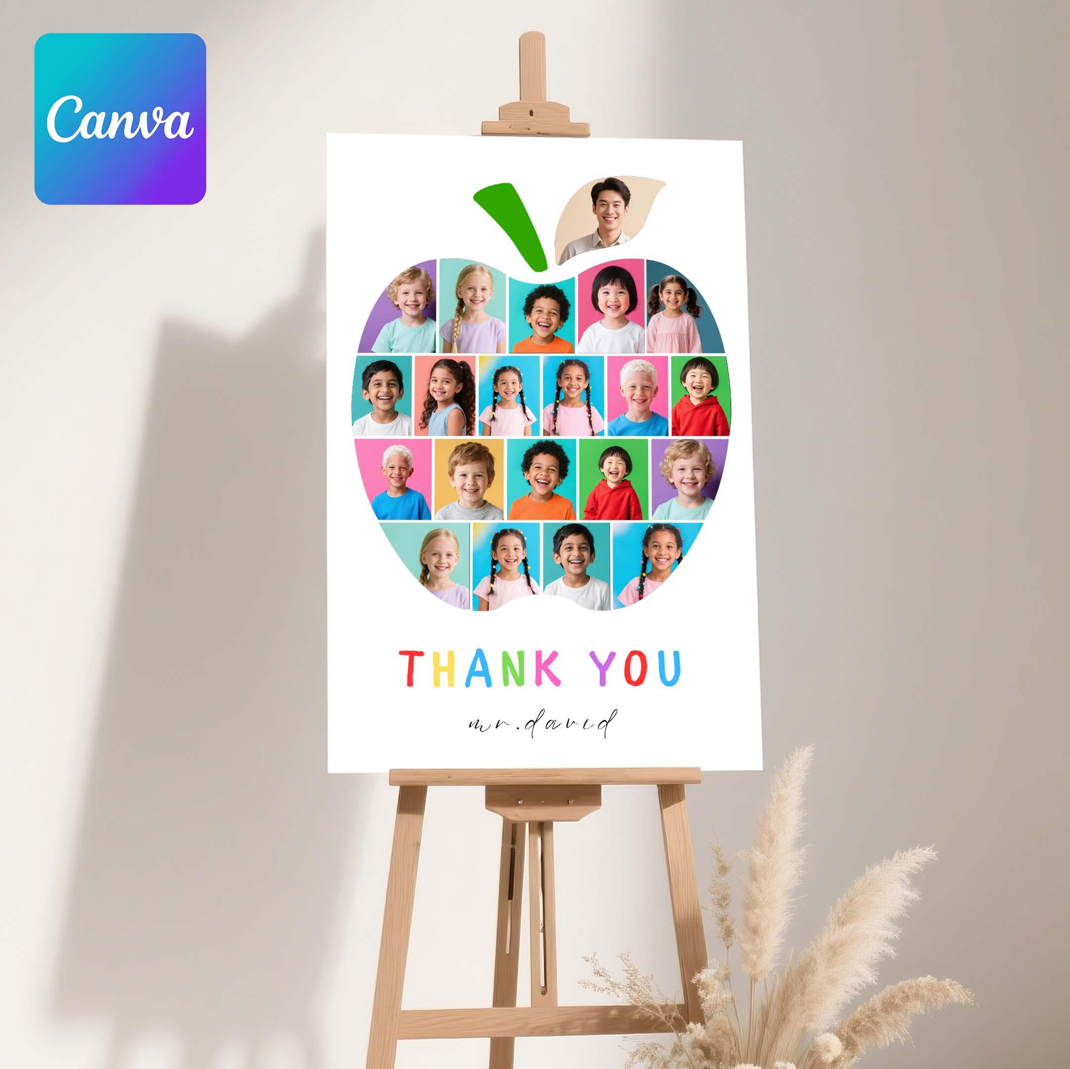 Editable Teacher Photo Collage - Custom Thank You Gift for Teachers - Etsy