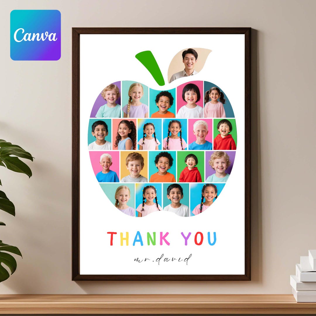 Editable Teacher Photo Collage - Custom Thank You Gift for Teachers - Etsy