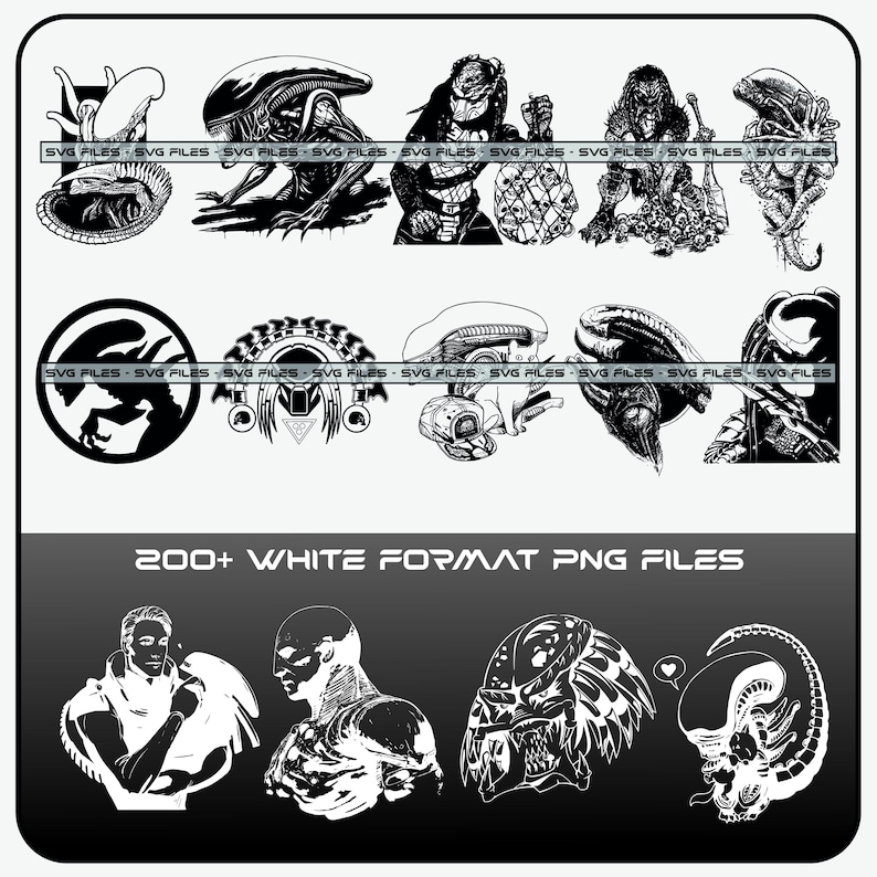 Alien Vs Predator SVG Bundle: Sci-fi Horror Icons (digital Download) - Etsy