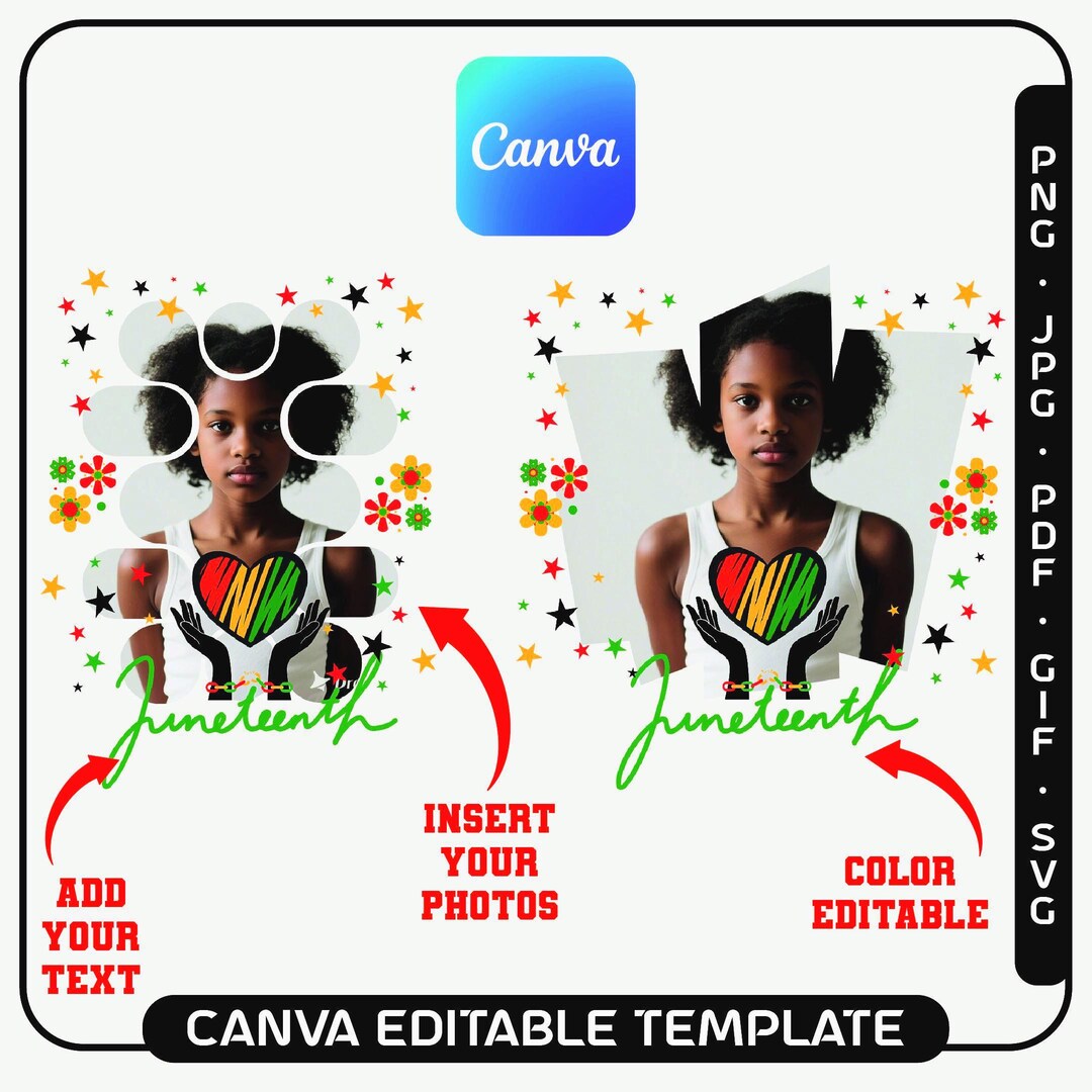 Juneteenth 2025 – Editable Canva Template for T-shirts & Posters ...